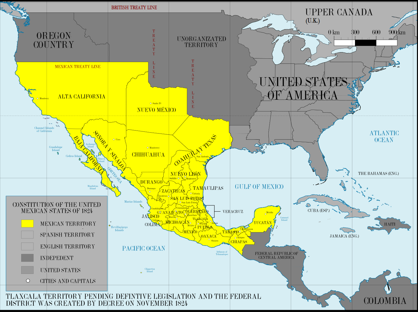 Guerra Mexicano-Americana: mapa do México antes e causas do embate